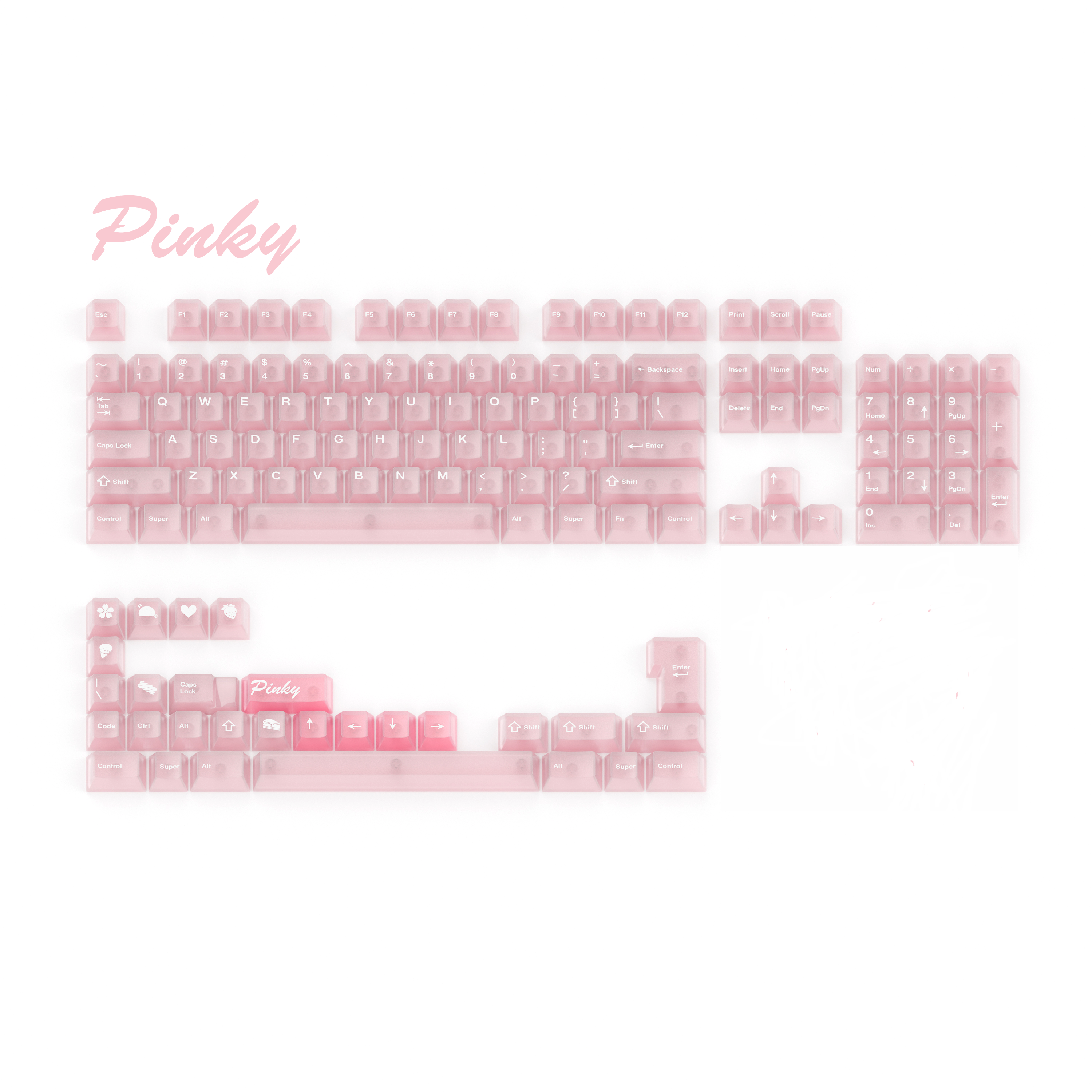 Pigy Studio Pinky Translucent Pink PC Keycaps – qwertyqop